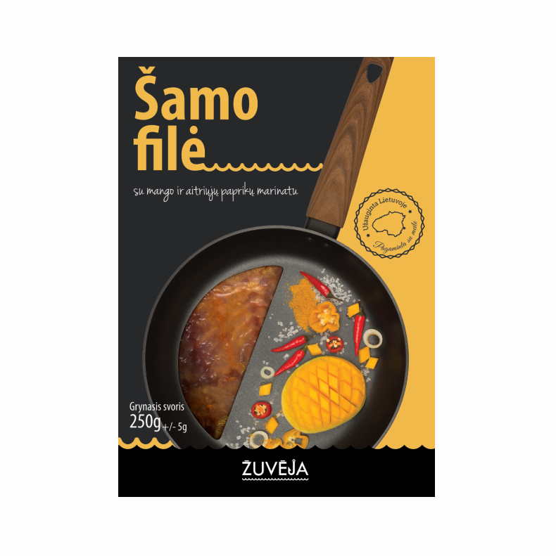 Gaminiai su marinatu: Šamo filė su mango ir aitriųjų paprikų marinatu